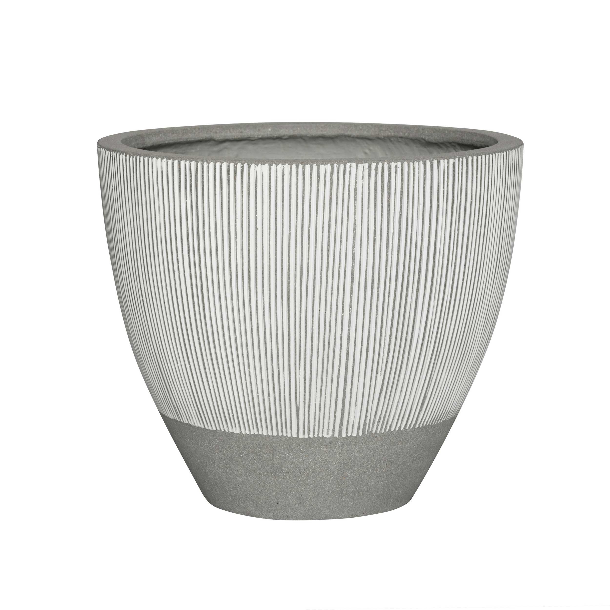 Pottery Pots Ridged Jesslyn 13" Round Ficonstone Planter Pot - White ...