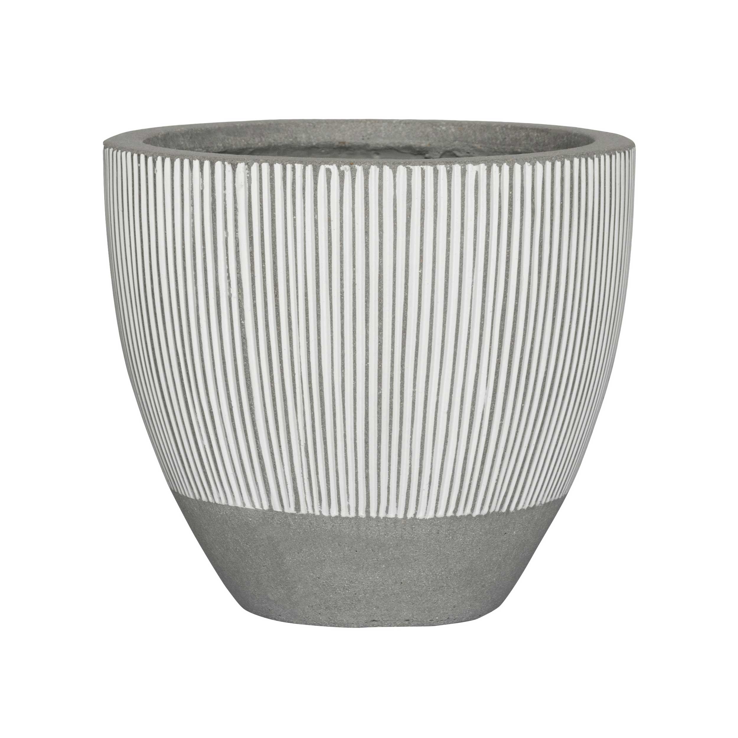 Pottery Pots Ridged Jesslyn 16" Round Ficonstone Planter Pot - White ...