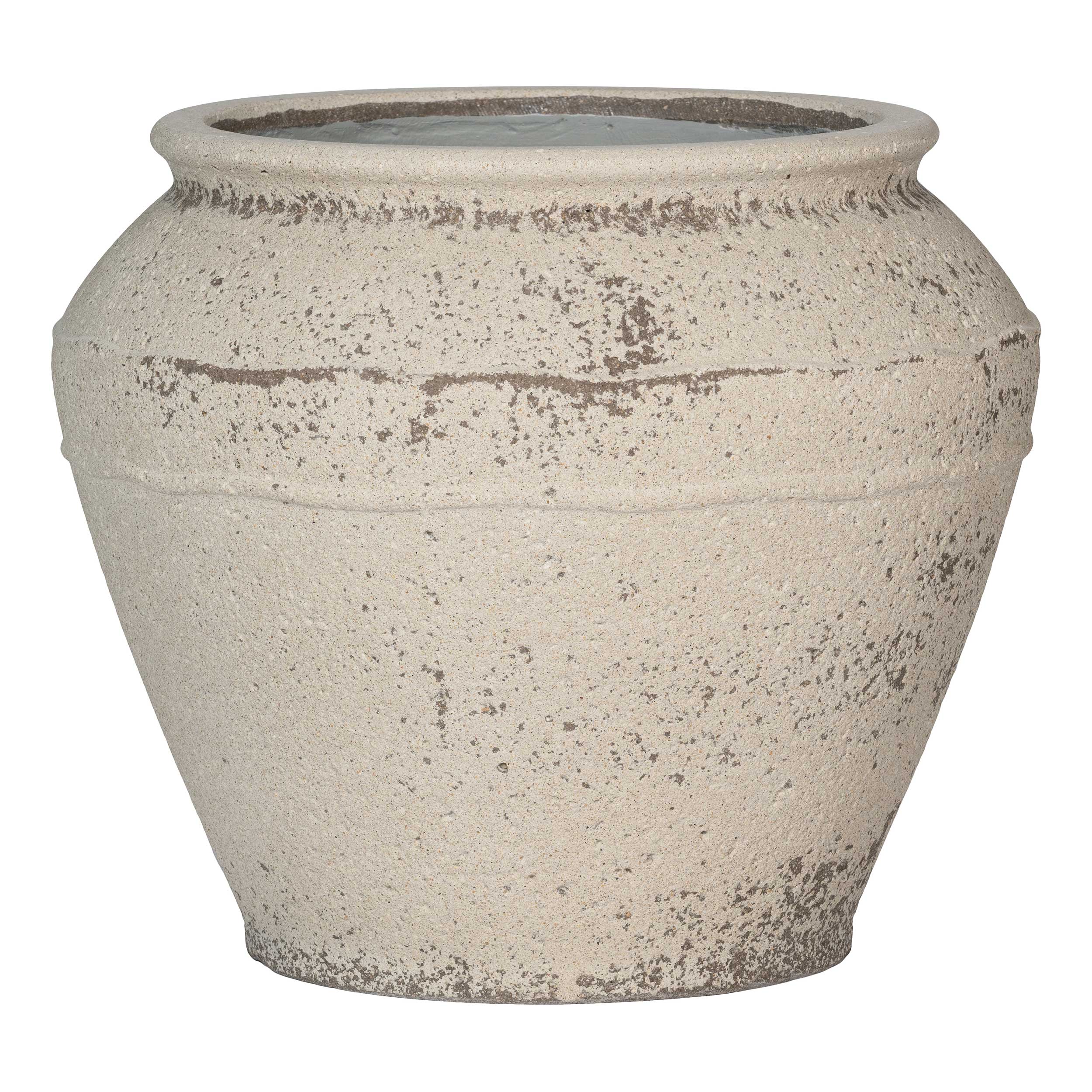 Pottery Pots Mediterranean Eros 21" Round Ficonstone Planter Pot ...