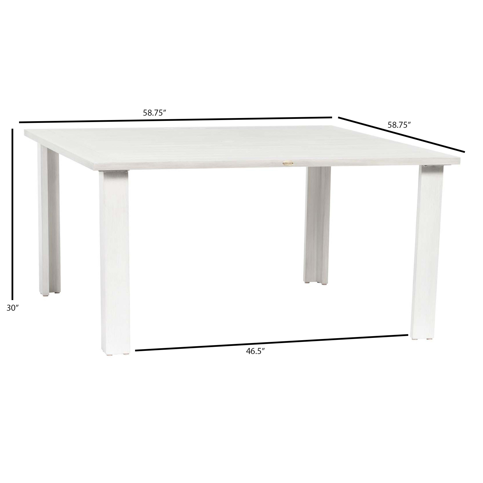Ratana Limo 60" Aluminum Square Dining Table | AuthenTEAK
