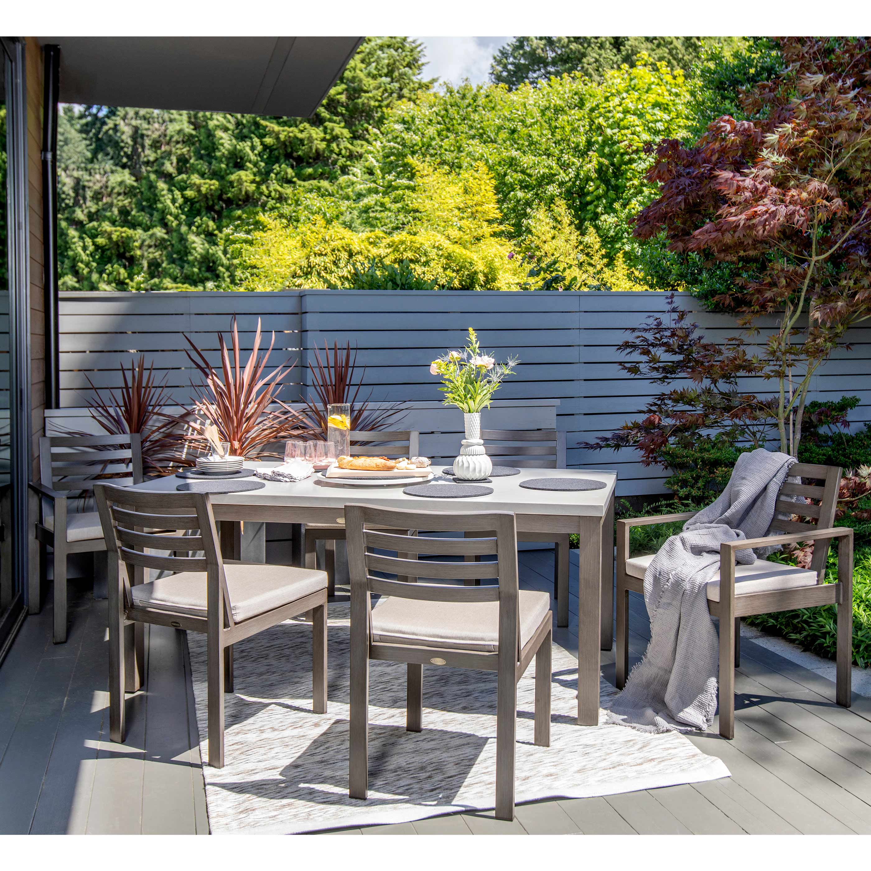 Ratana Element 5.0 Aluminum Dining Arm Chair | AuthenTEAK