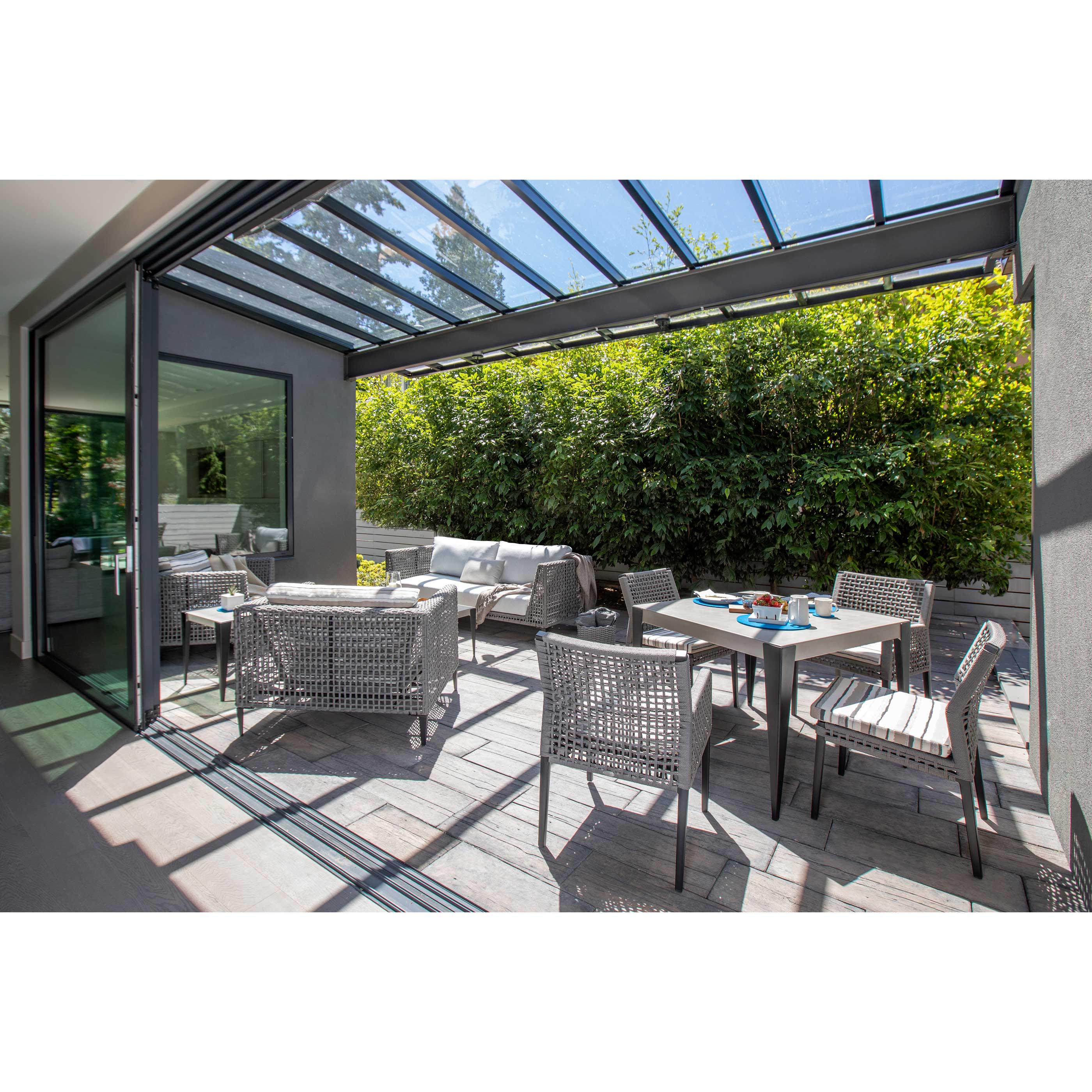 Ratana Genval 38" Aluminum Square Dining Table | AuthenTEAK