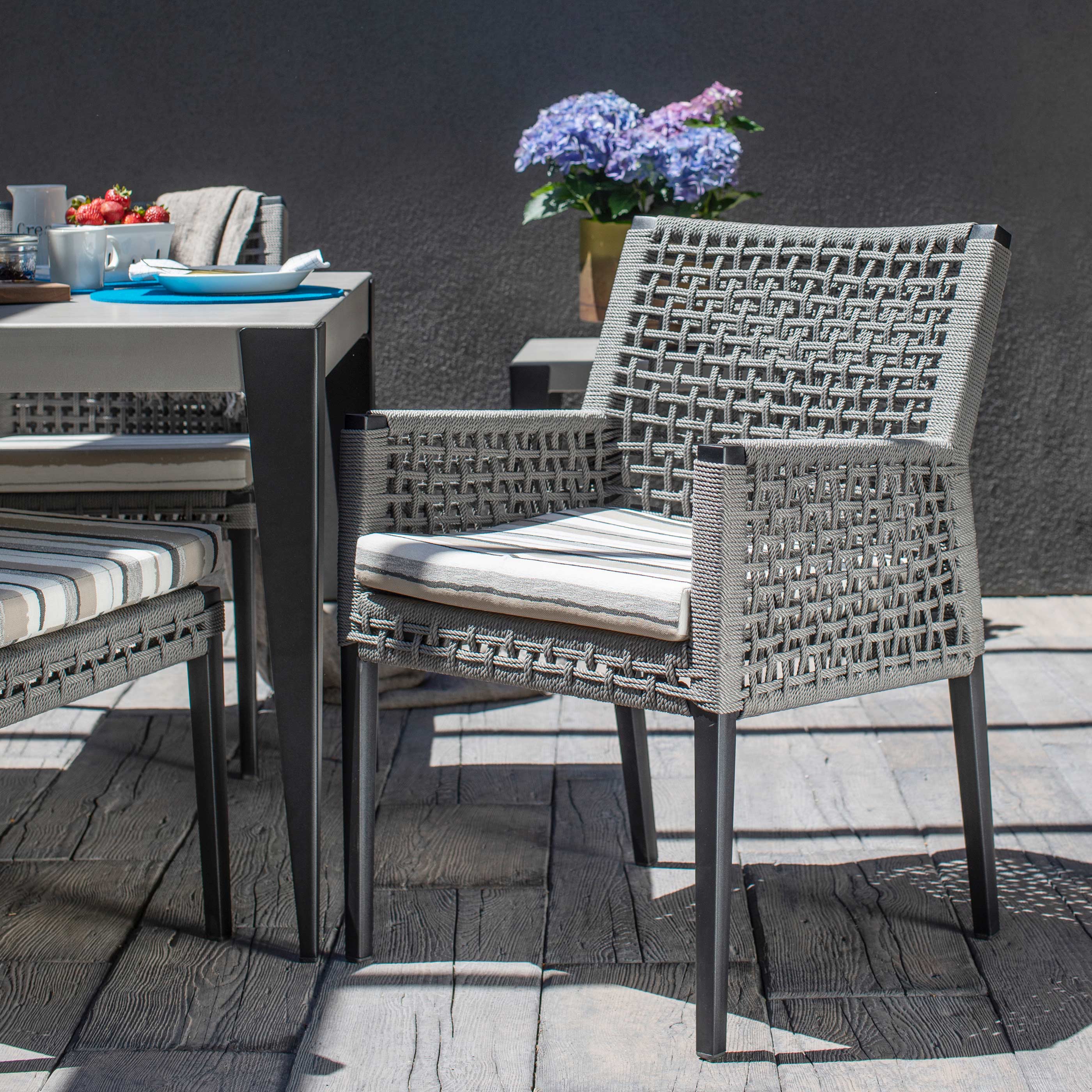 Ratana Genval 38" Aluminum Square Dining Table | AuthenTEAK