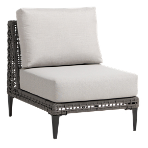 Ratana Genval Aluminum Armless Outdoor Sectional Unit | AuthenTEAK