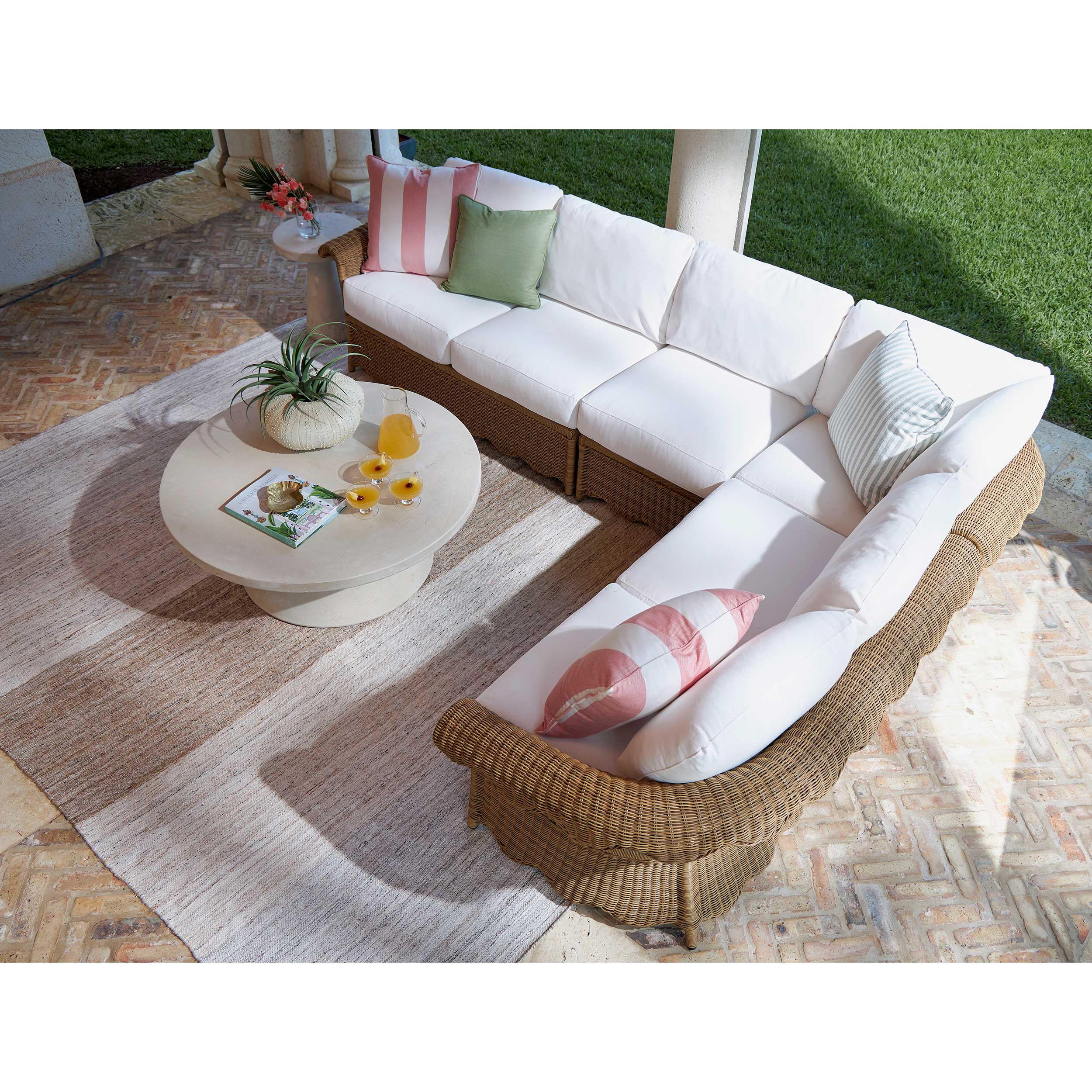 Lane Venture Cleary Wicker Corner Outdoor Sectional Unit | AuthenTEAK
