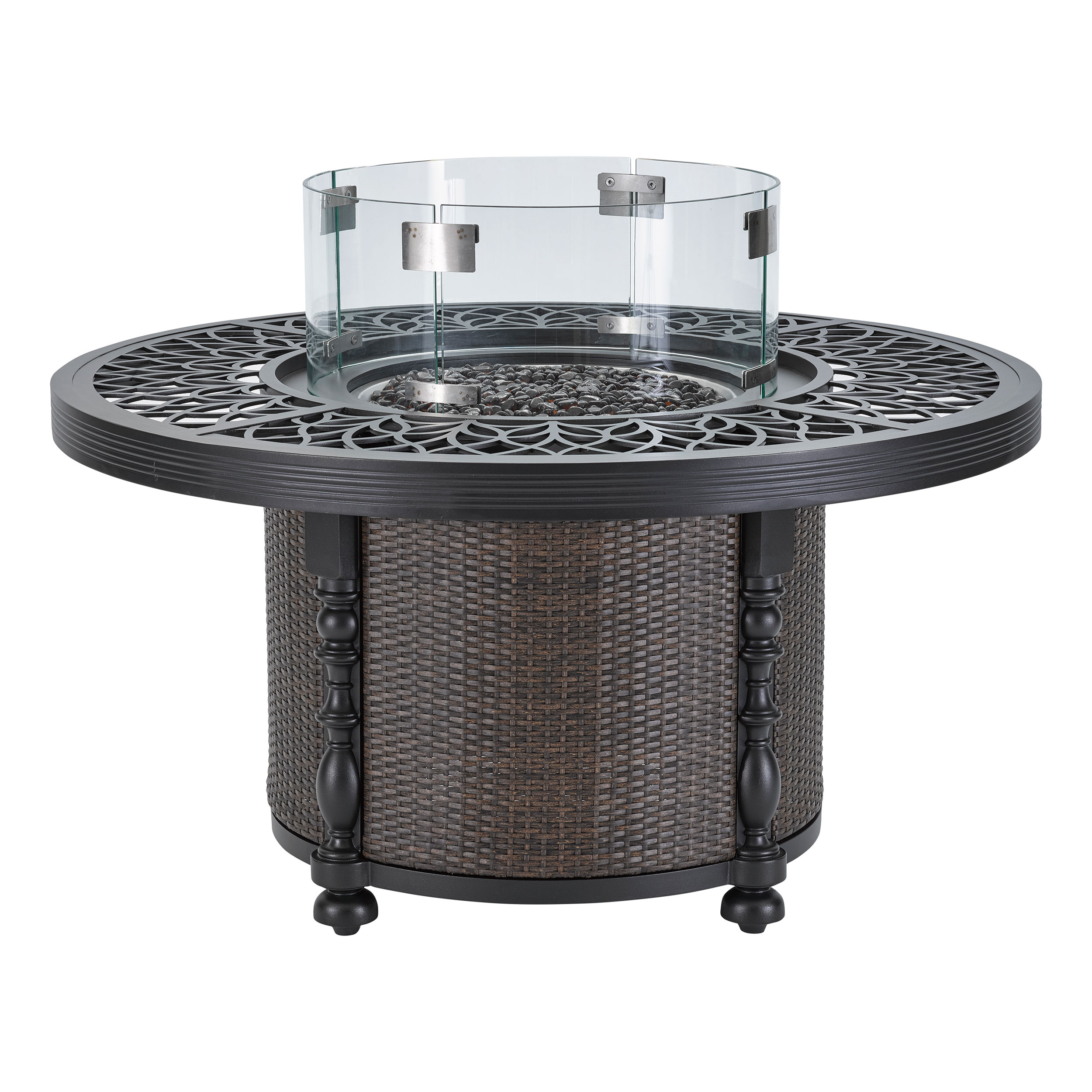 Lane Venture Hemingway Islands 48" Round Cast Aluminum Gas Fire Pit W ...