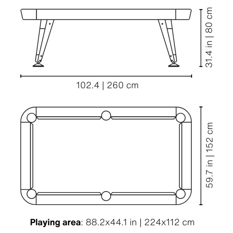 RS Barcelona Diagonal 8' Blue Indoor Billiard Table | AuthenTEAK