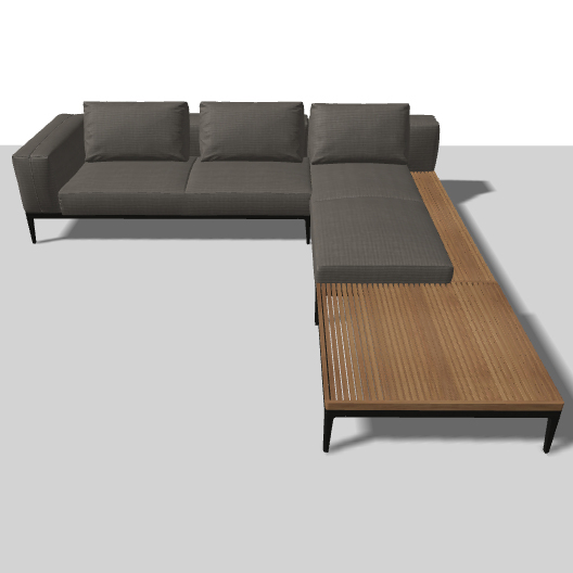 Gloster Grid 3-Piece Outdoor Sectional Set | AuthenTEAK