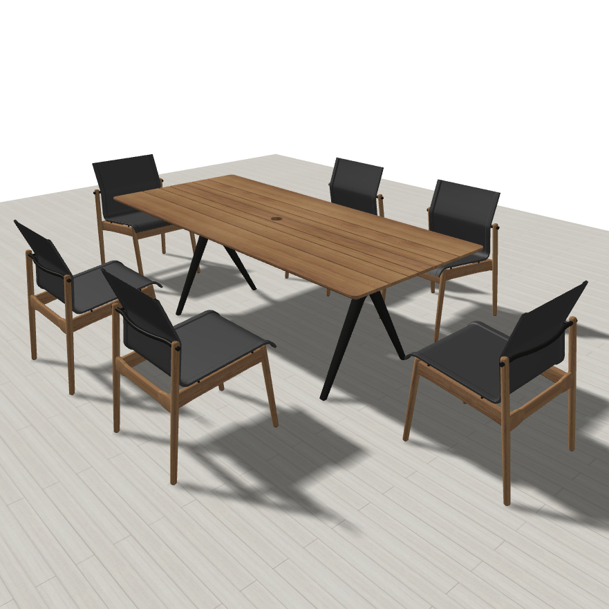 Gloster Split/Sway 7-Piece Rectangular Dining Set | AuthenTEAK