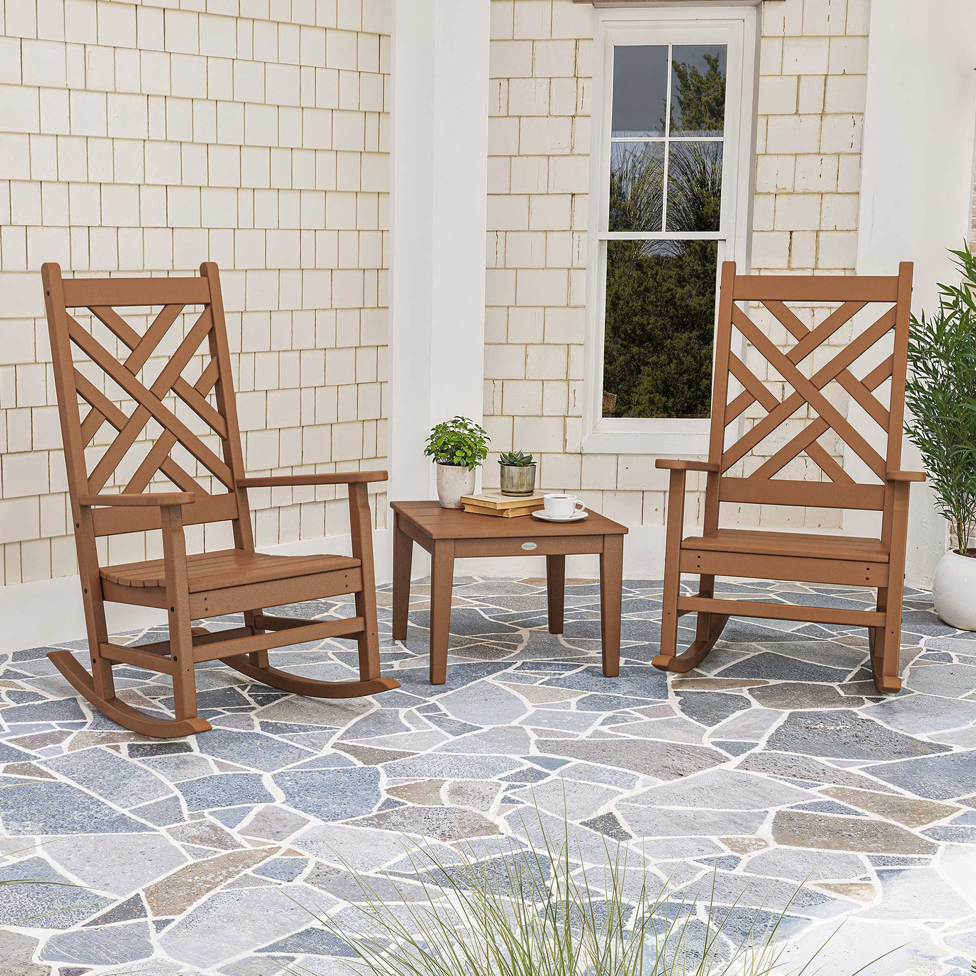 Polywood Chippendale 3-Piece Rocking Chair Set | AuthenTEAK