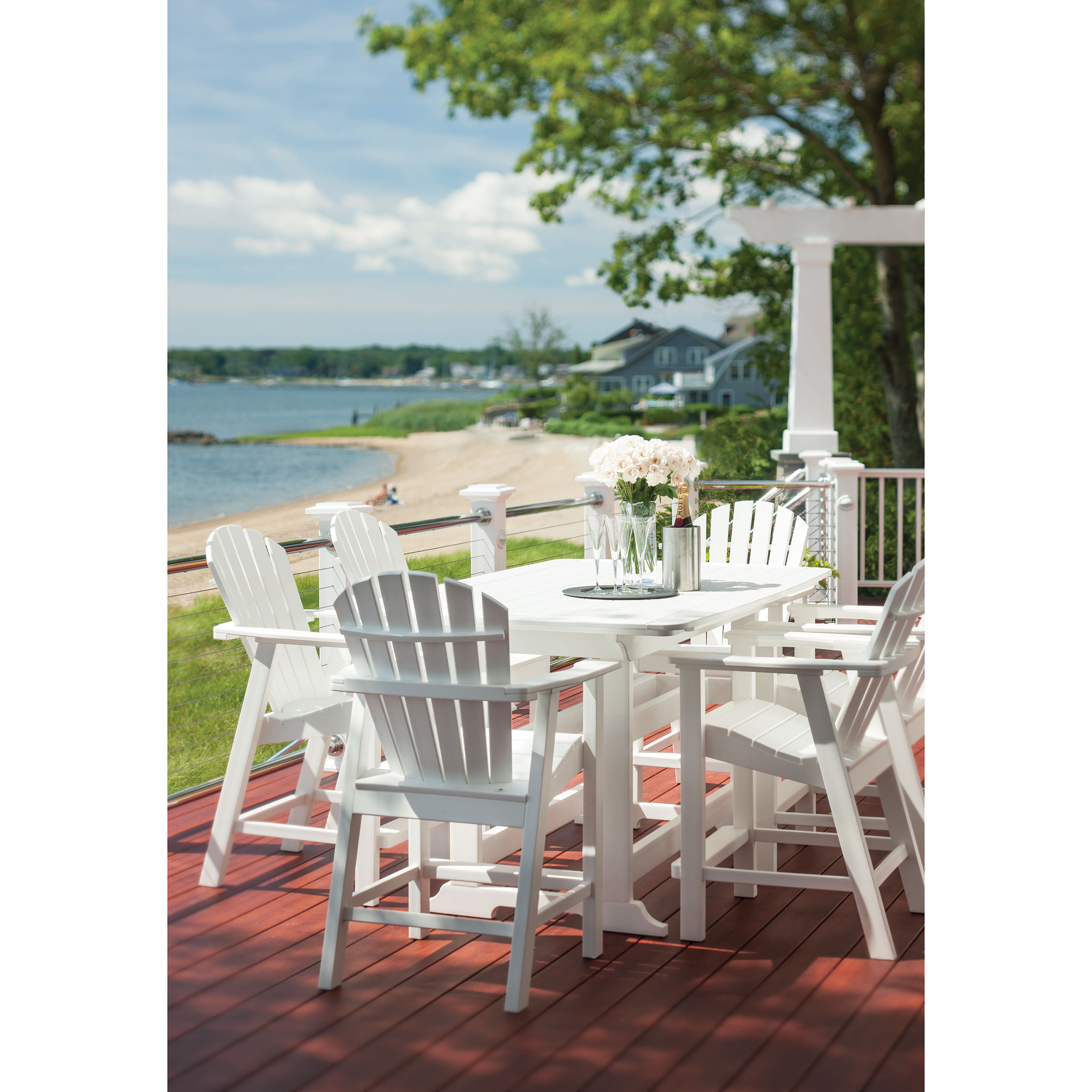 Seaside Casual Shellback Adirondack Recycled Polymer Balcony Armchair ...