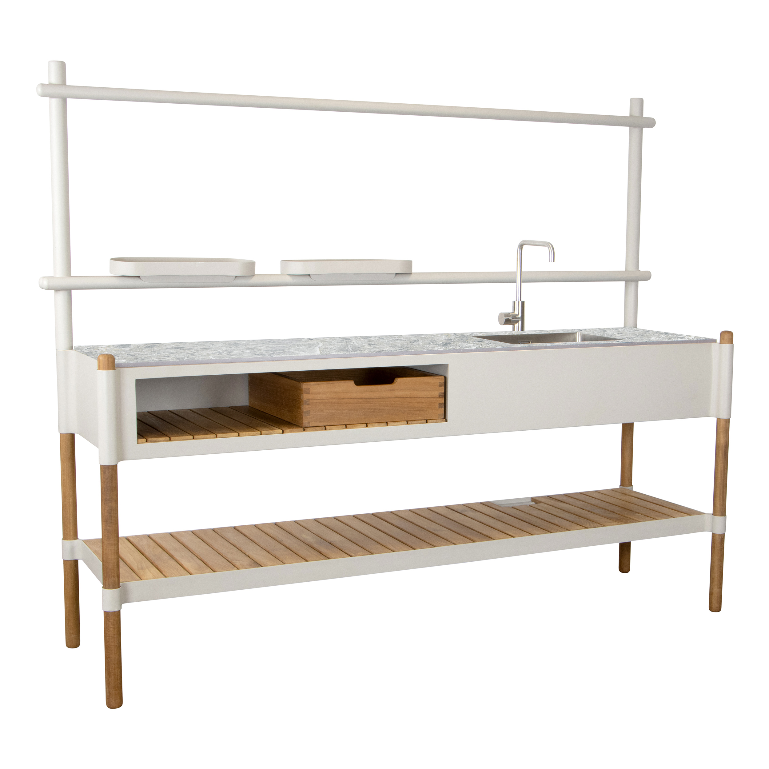 Cane-line Sticks 6.9' Outdoor Kitchen Island | AuthenTEAK