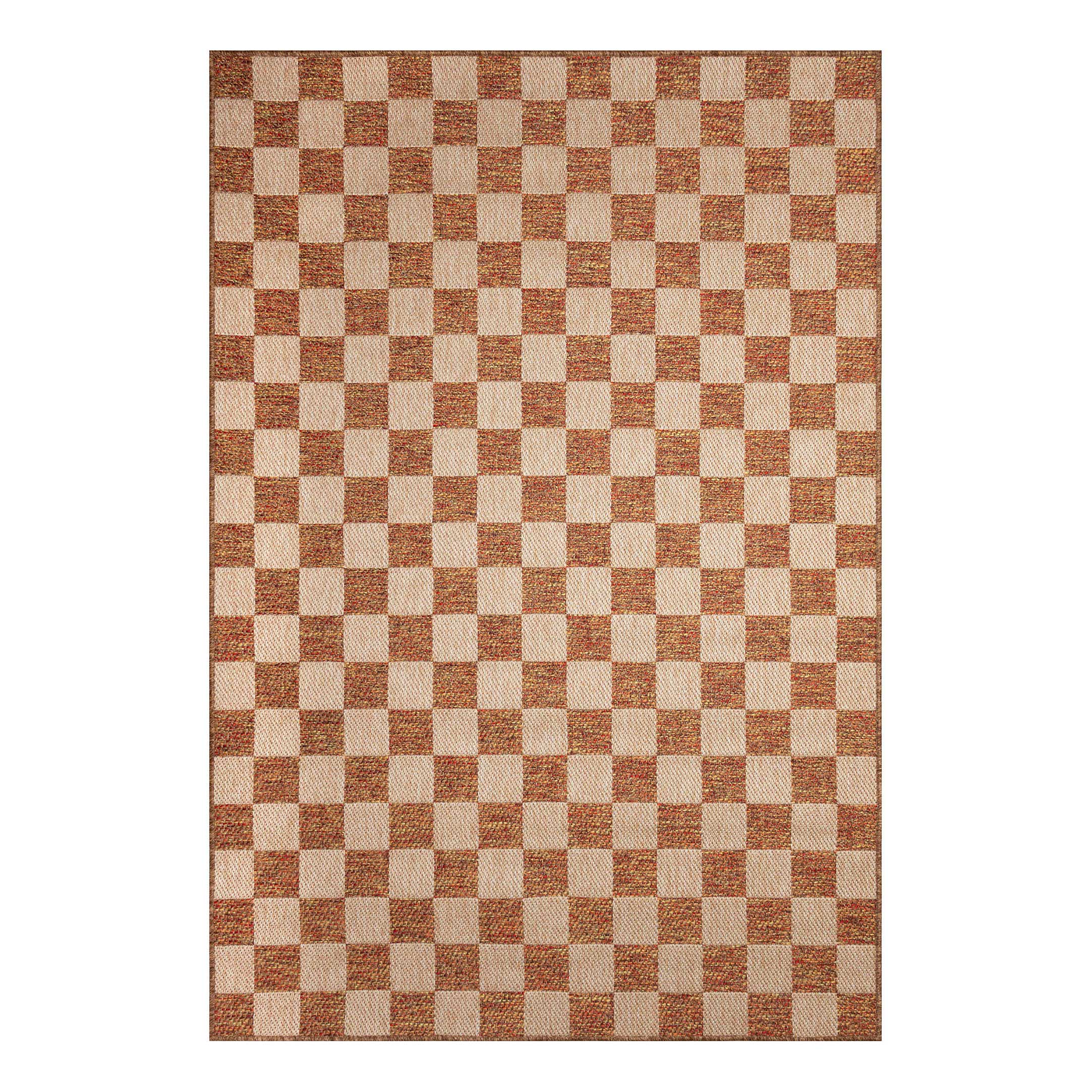Trans-Ocean Roma Checkerboard Warm Indoor/Outdoor Rug | AuthenTEAK