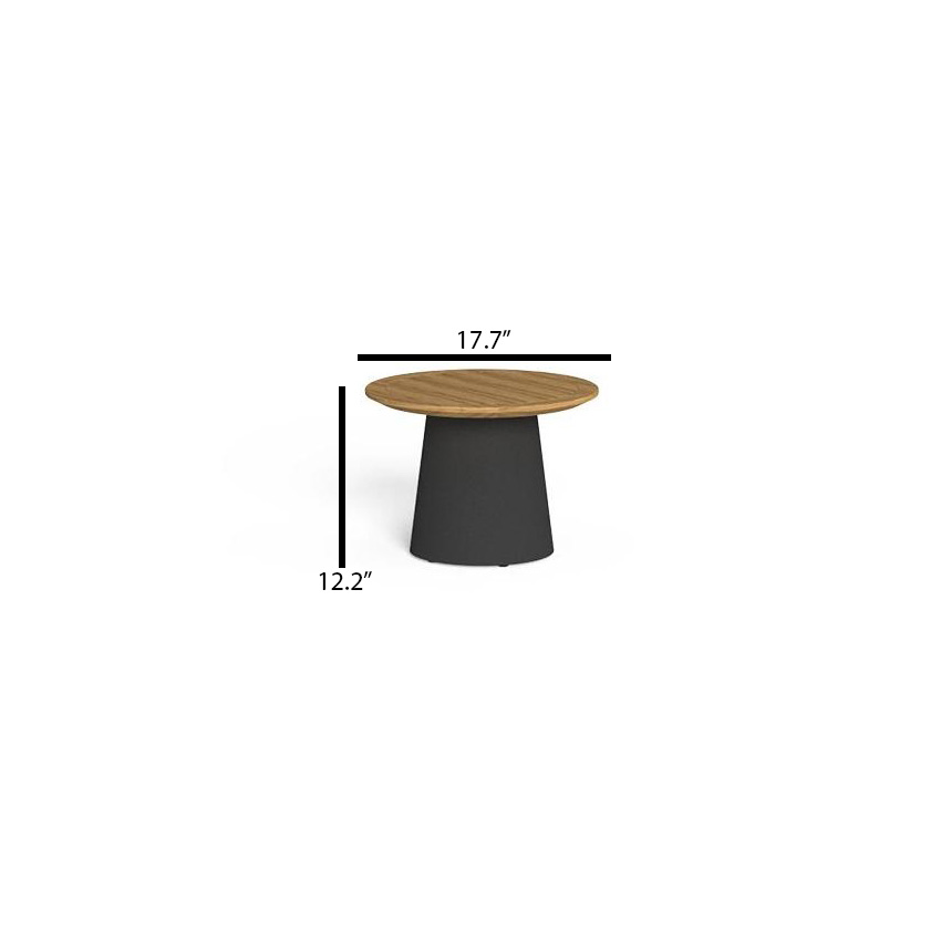 Talenti Dolcevita 18" Teak/Aluminum Round Coffee Table | AuthenTEAK