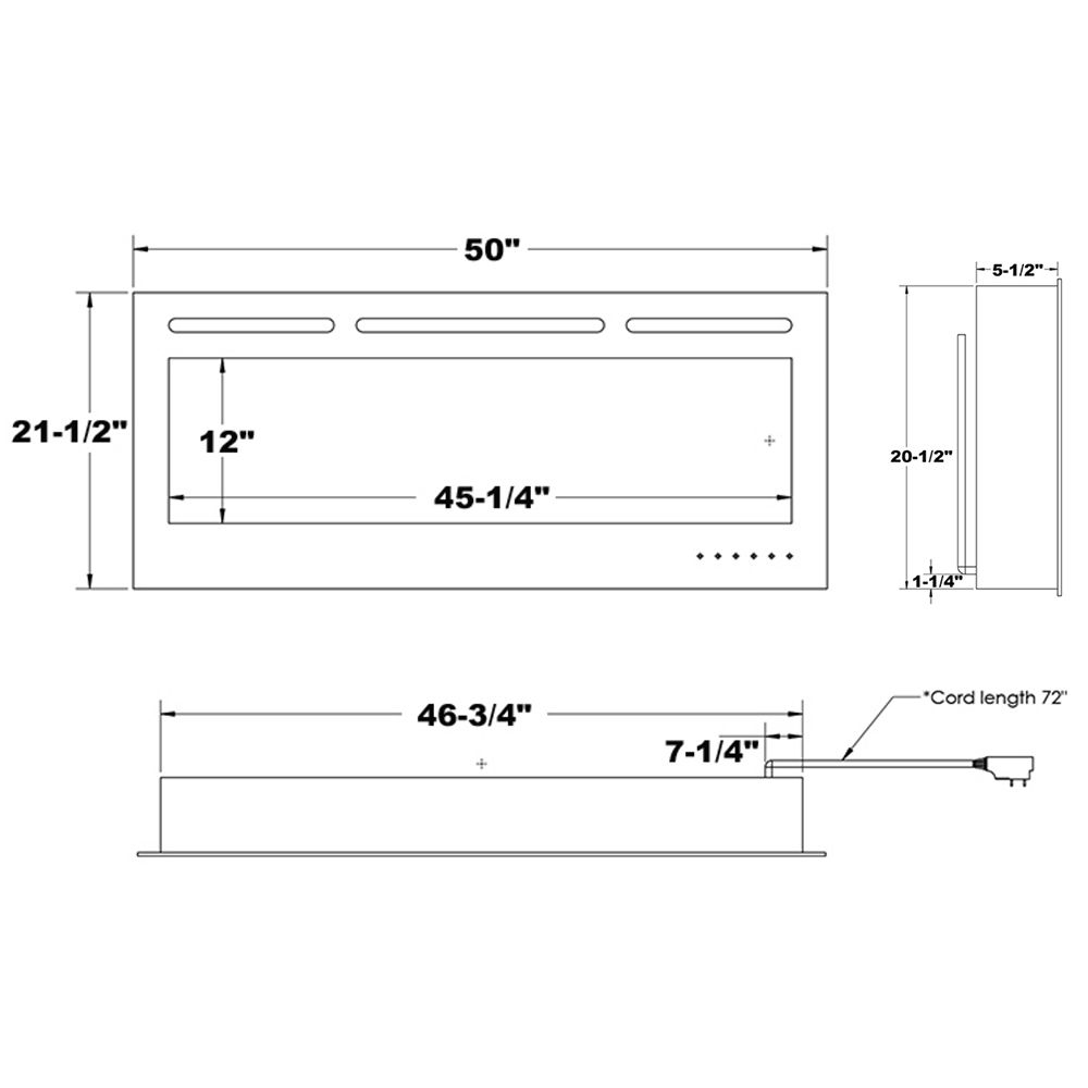 Modern Flames Challenger 50" Indoor Electric Fireplace | AuthenTEAK