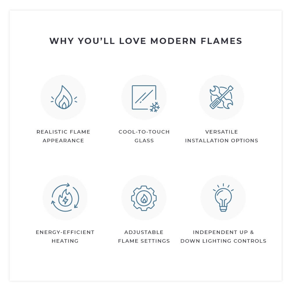 Modern Flames Challenger 60" Indoor Electric Fireplace | AuthenTEAK