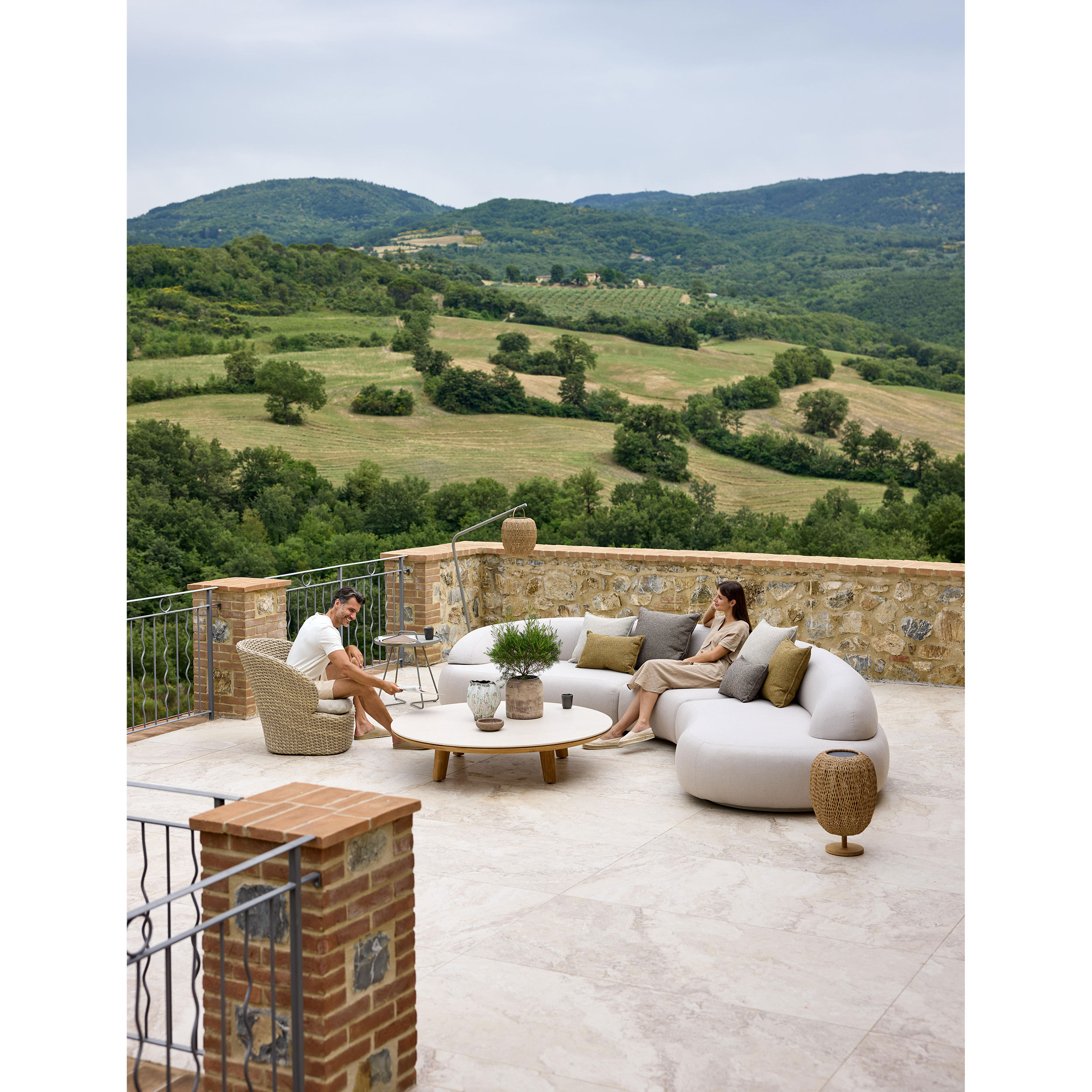 Cane-line Mellow 5-Piece Conversational Outdoor Lounging Set | AuthenTEAK