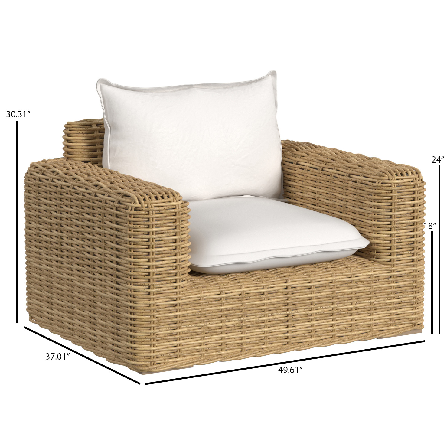 Sunset West Playa Oversized Wicker Club Chair | AuthenTEAK