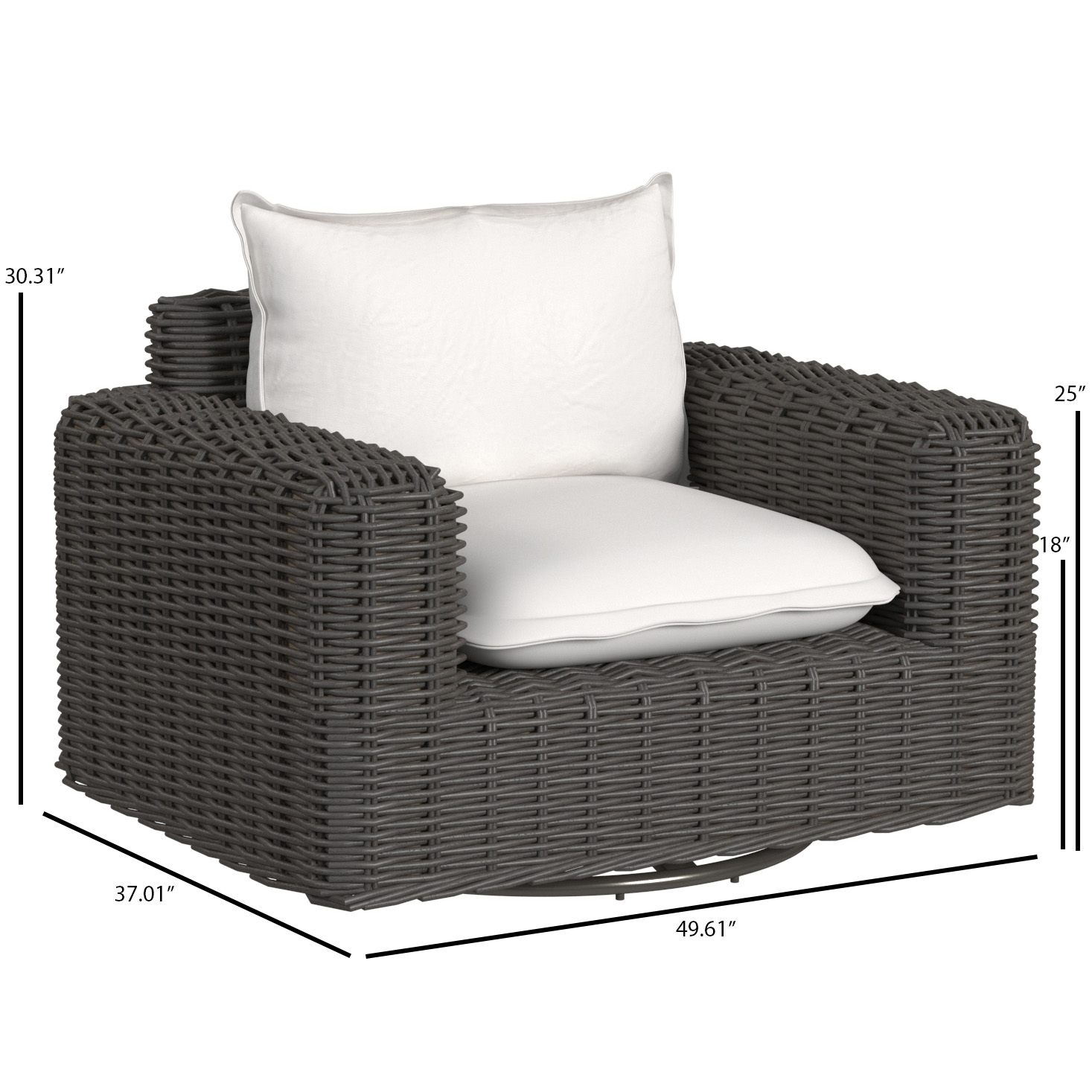 Sunset West Cabo Oversized Swivel Wicker Club Chair | AuthenTEAK