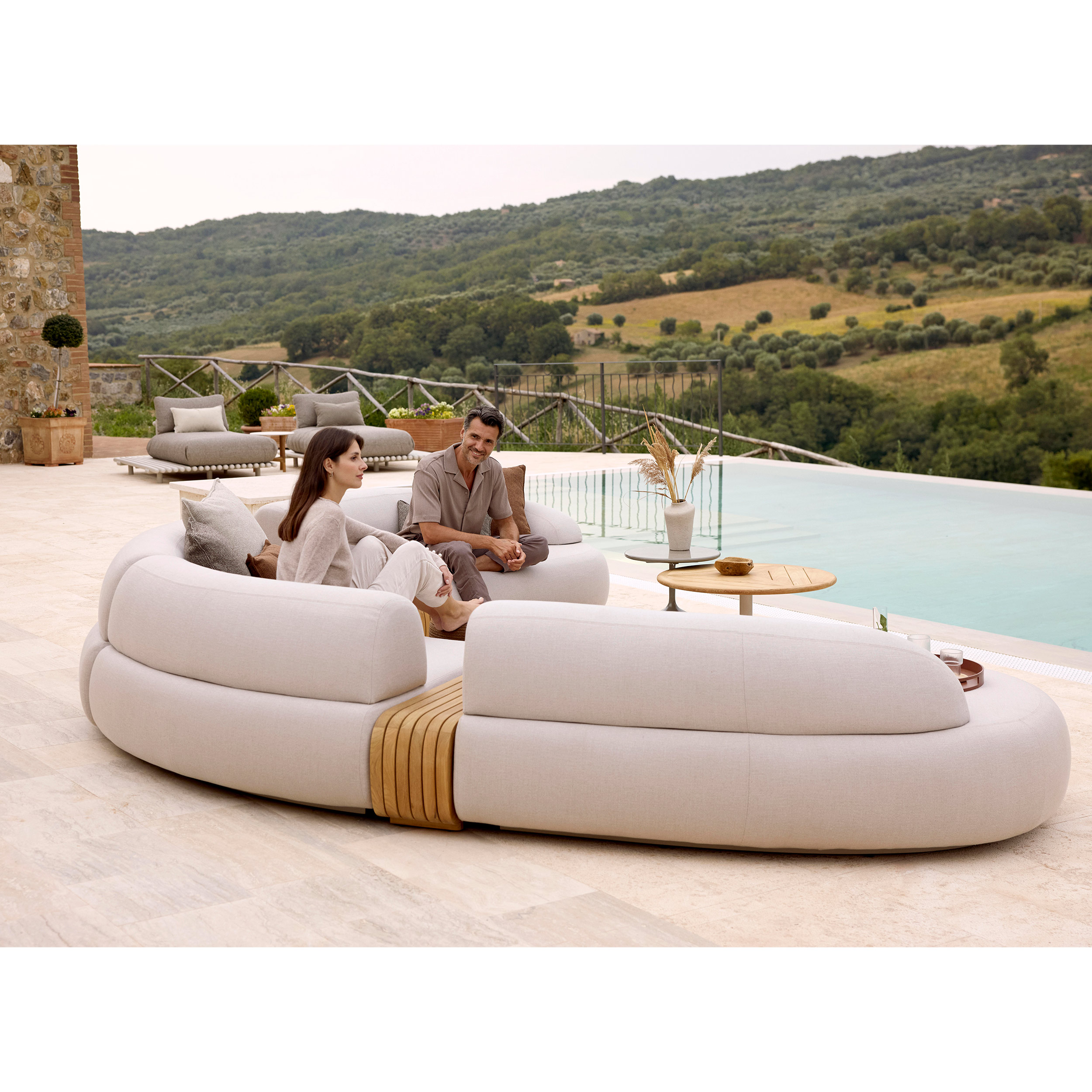 Cane-line Mellow 4-Piece Upholstered Outdoor Sectional Set | AuthenTEAK