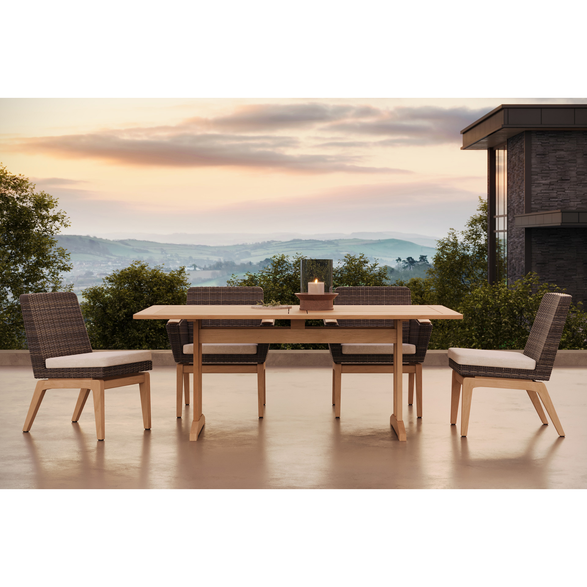 Jensen Outdoor Inception Woven Dining Side Chair | AuthenTEAK