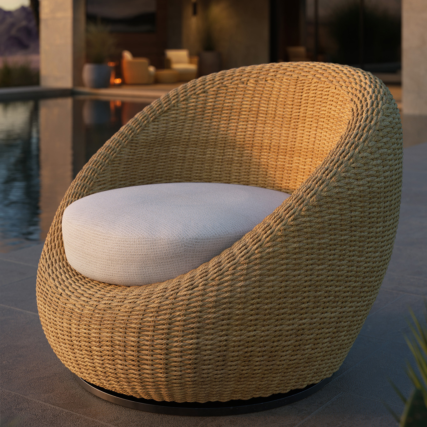 Jensen Outdoor Velo Woven Swivel Chair | AuthenTEAK