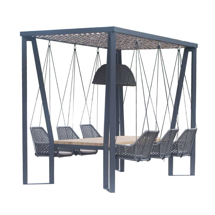 Skyline Design Horizon/Moma 7-Piece Rectangular Hanging Patio Dining ...