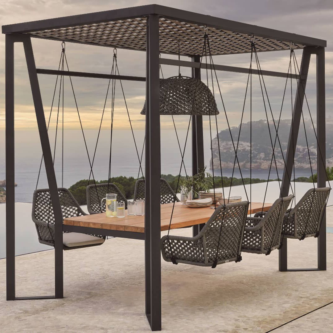 Skyline Design Horizon/Moma 7-Piece Rectangular Hanging Patio Dining ...
