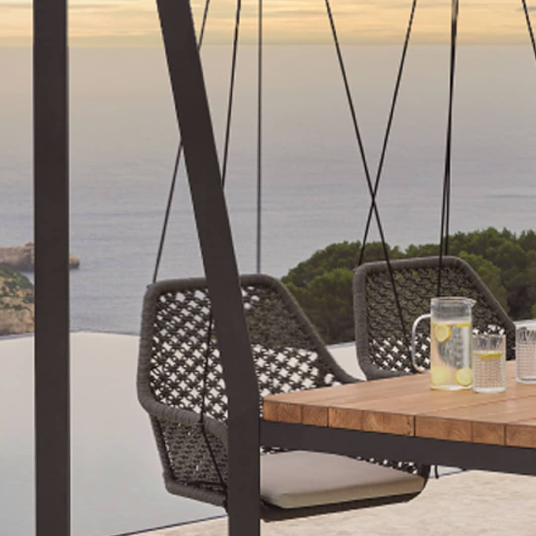 Skyline Design Horizon/Moma 7-Piece Rectangular Hanging Patio Dining ...