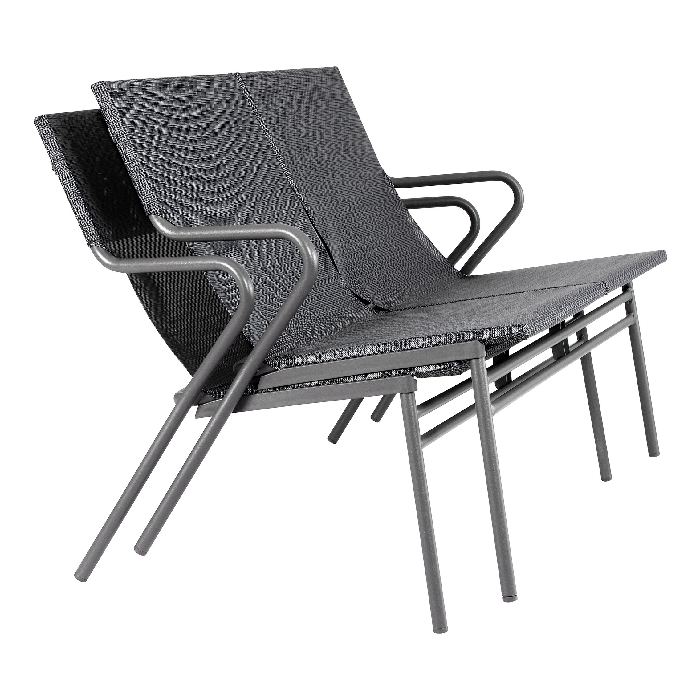 Lafuma Mobilier Vence Low Steel Bench | AuthenTEAK