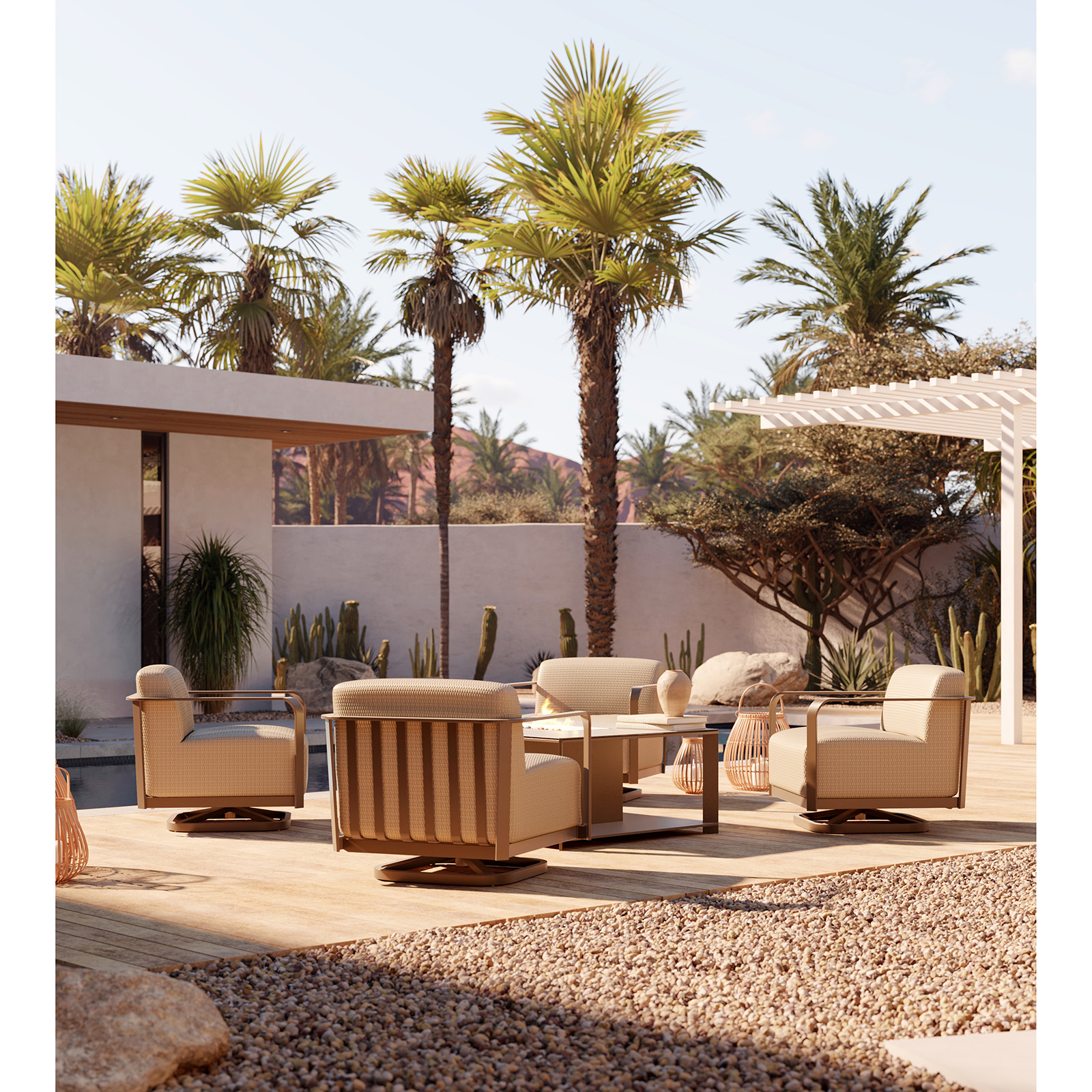 Woodard Juno Aluminum Swivel Lounge Chair | AuthenTEAK