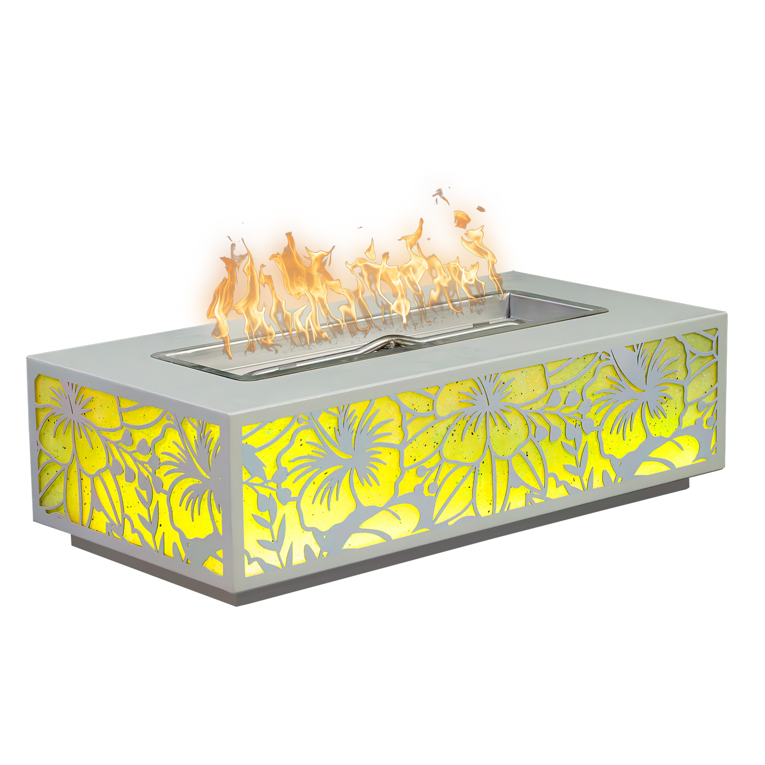 The Outdoor Plus Coronado 48" Rectangular Powder-Coated Steel Gas Fire ...