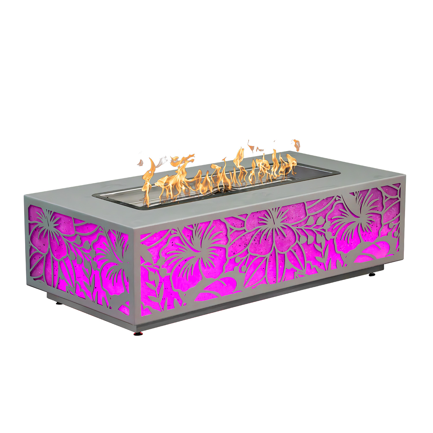 The Outdoor Plus Coronado 60" Rectangular Powder-Coated Steel Gas Fire ...
