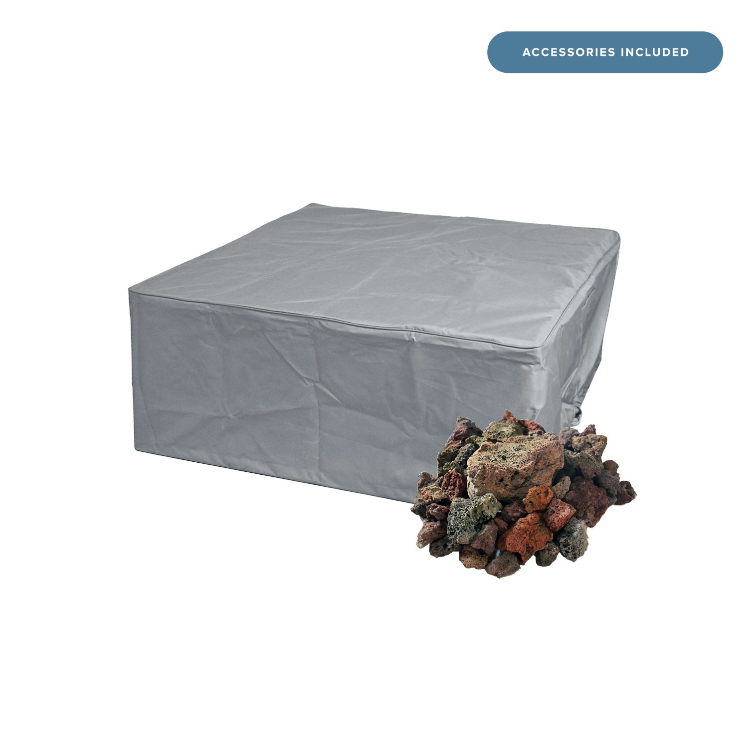 Elementi Manhattan 36" Square Concrete Gas Fire Table | AuthenTEAK