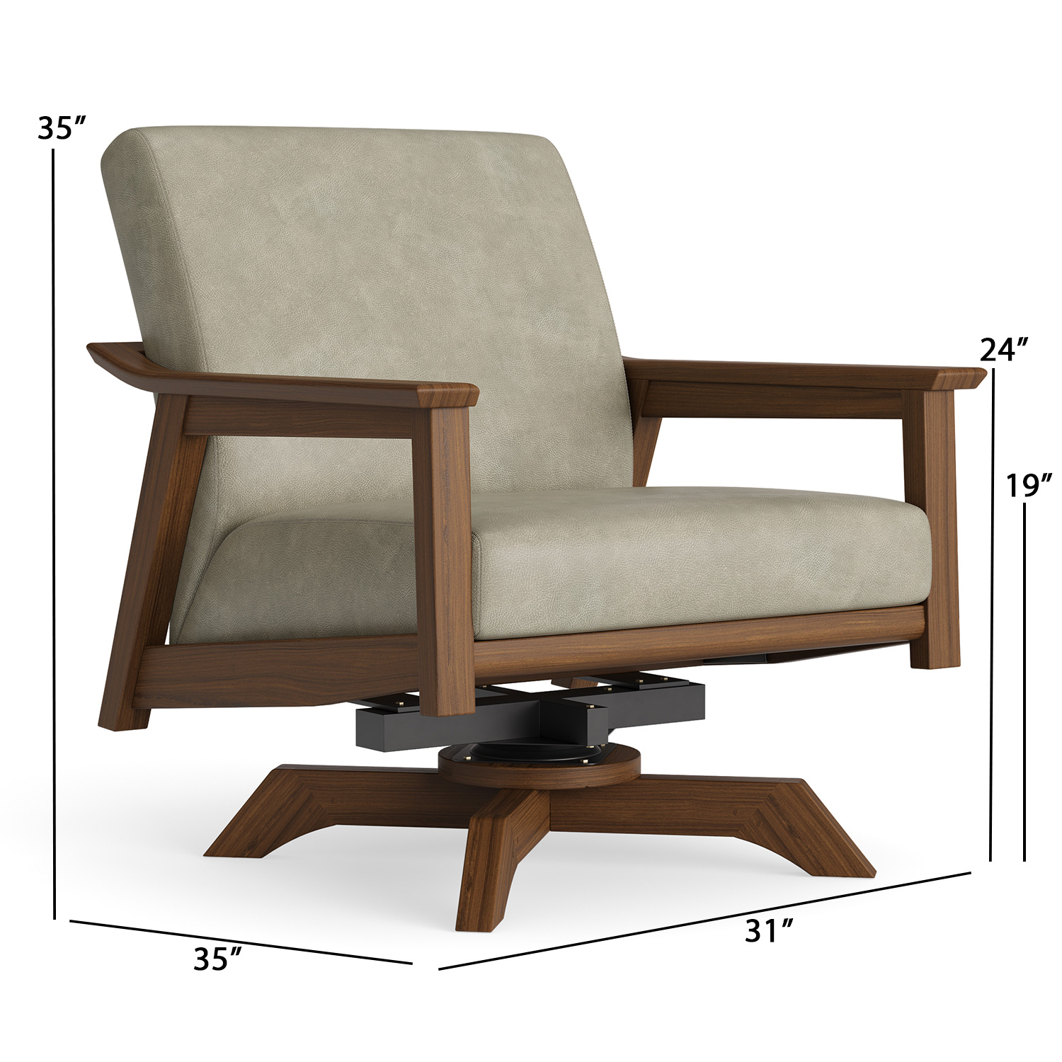 Jensen Outdoor Tempo Ipe Wood Swivel Rocking Lounge Chair | AuthenTEAK