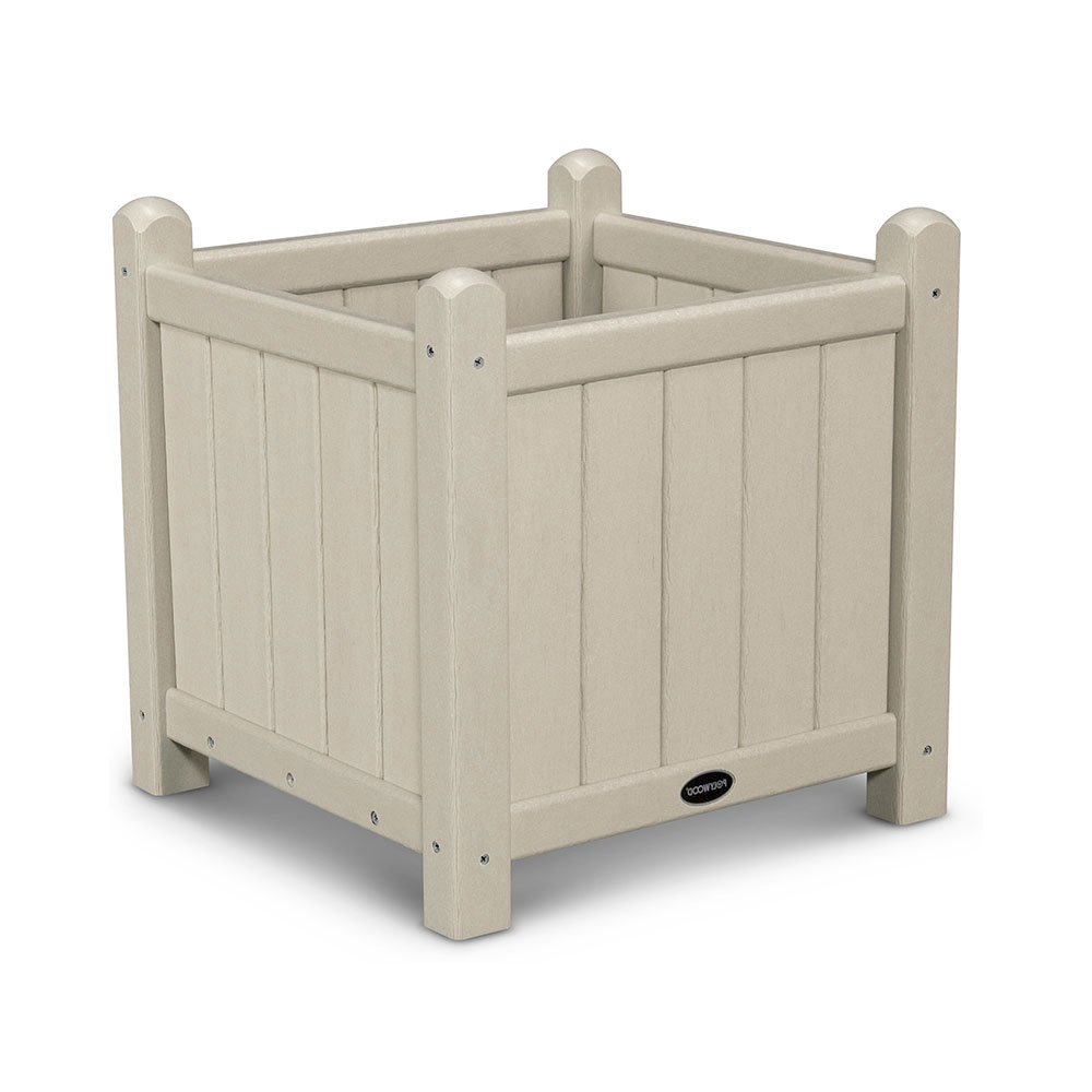 Polywood Traditional Garden 16" Square Box Planter | AuthenTEAK