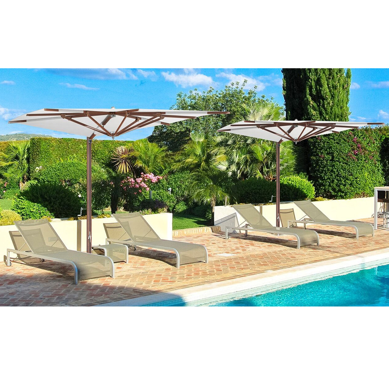 Tuuci Ocean Master Max Zero Horizon Square Aluminum Cantilever Patio ...