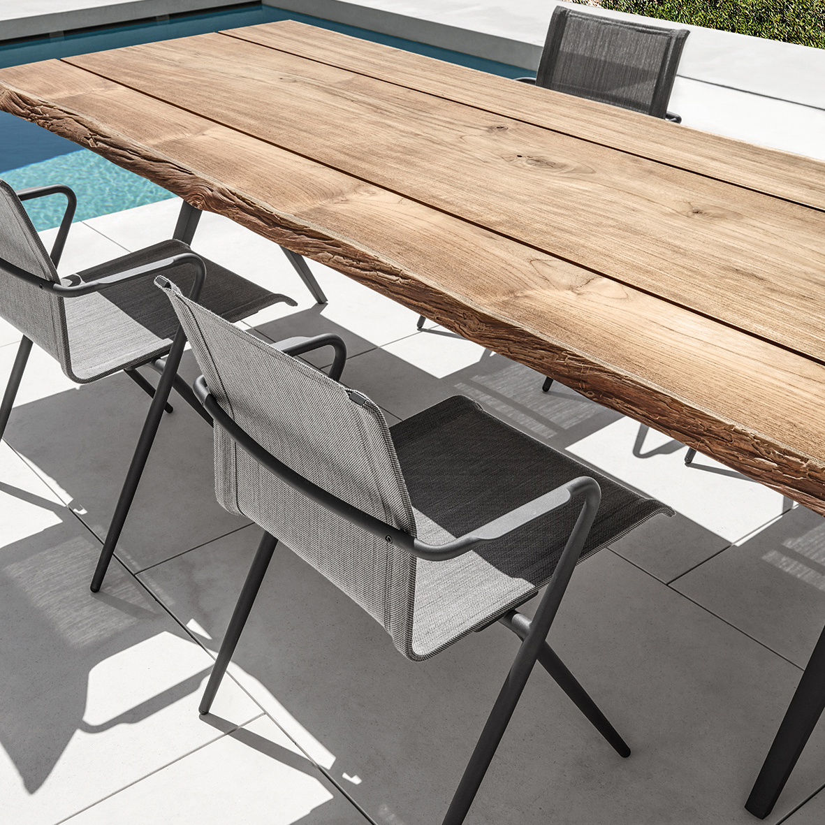 Gloster Raw Split 138" Teak Rectangular Dining Table | AuthenTEAK