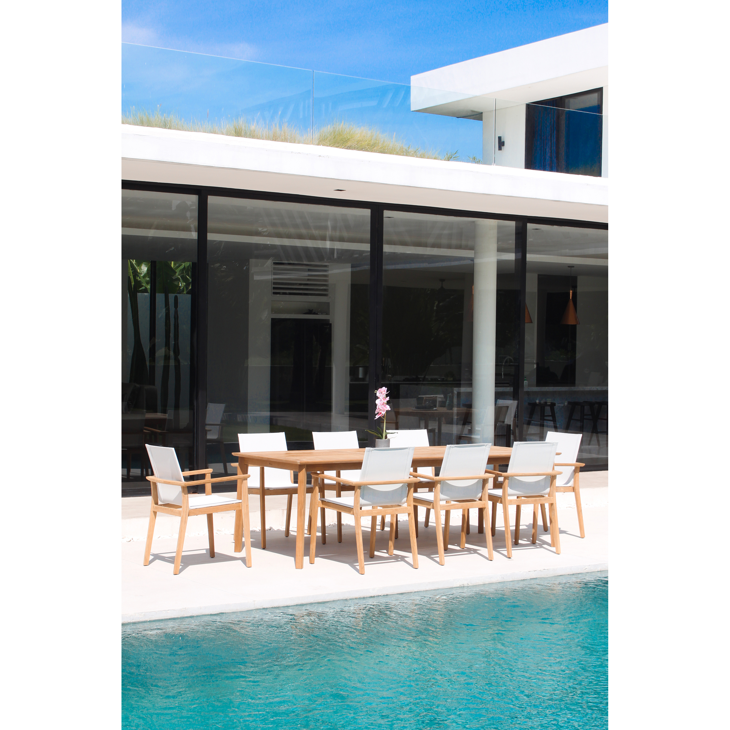 POVL Outdoor Menlo Stacking Sling Dining Armchair | AuthenTEAK