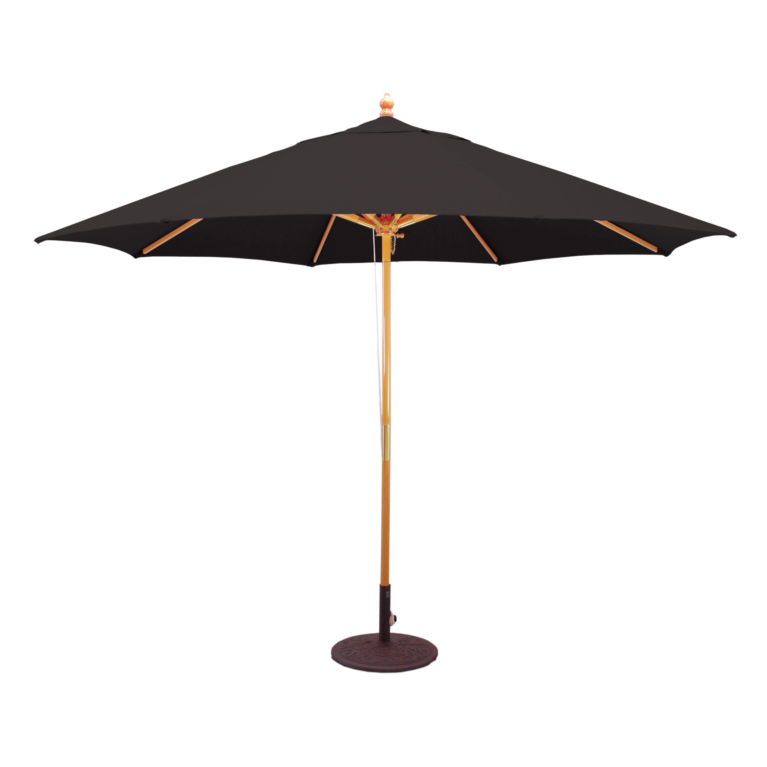 Galtech Quad Pulley 11' Octagonal Wood Market Patio Umbrella | AuthenTEAK