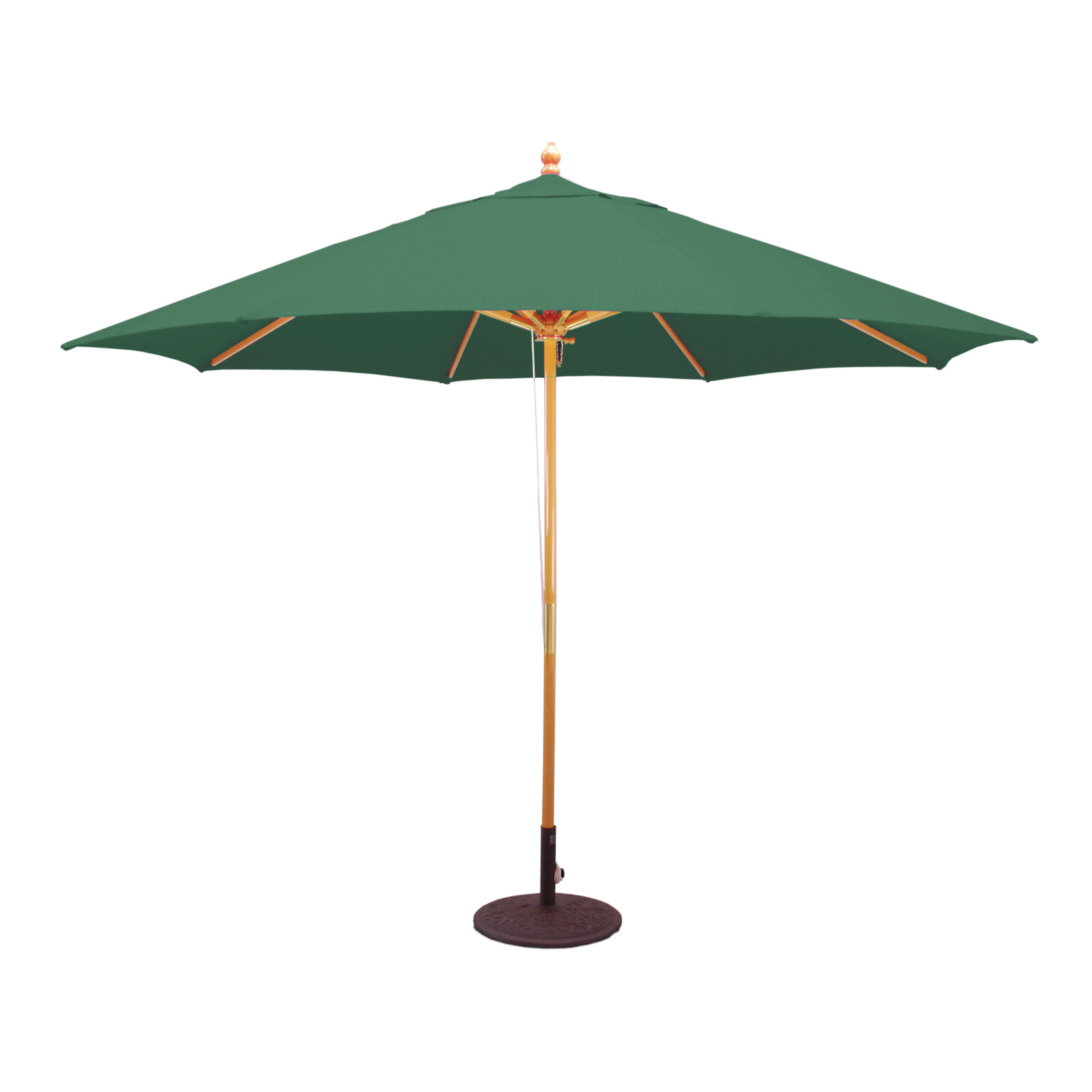 Galtech Quad Pulley 11' Octagonal Wood Market Patio Umbrella | AuthenTEAK