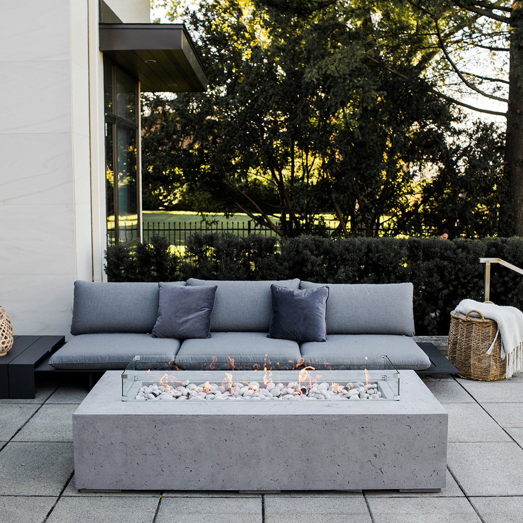 DEKKO Fire Pits Sonoma 72" Rectangular Concrete Gas Fire Pit | AuthenTEAK