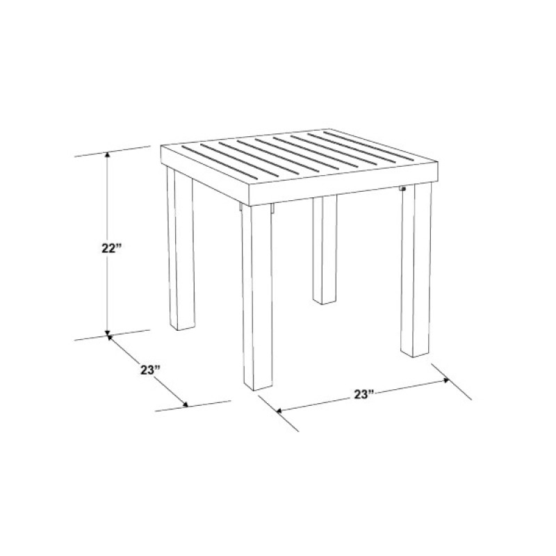 Sunset West Monterey 23" Aluminum Square End Table | AuthenTEAK