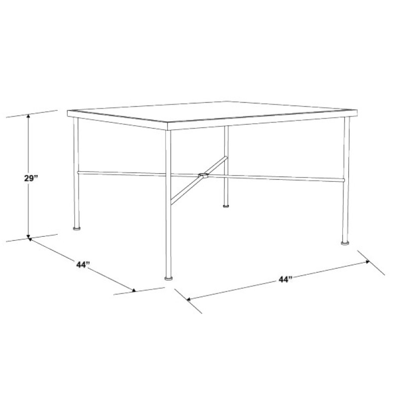Sunset West Provence 44" Iron Square Dining Table | AuthenTEAK