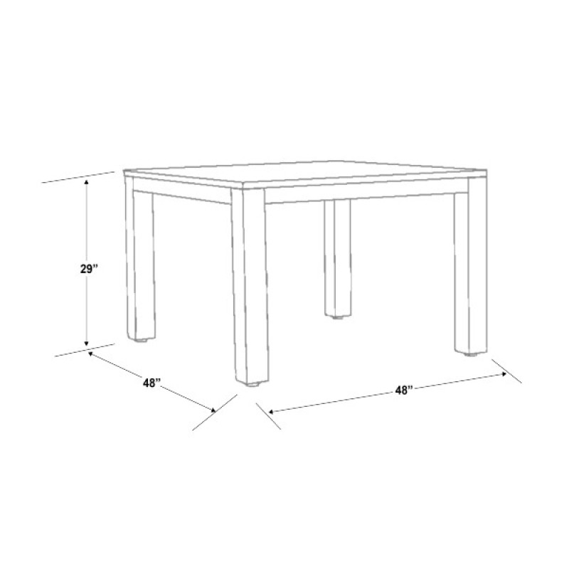 Sunset West Redondo Aluminum 48" Square Dining Table | AuthenTEAK