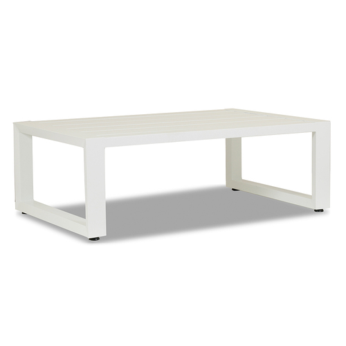 Sunset West Newport 54" Aluminum Rectangular Coffee Table | AuthenTEAK