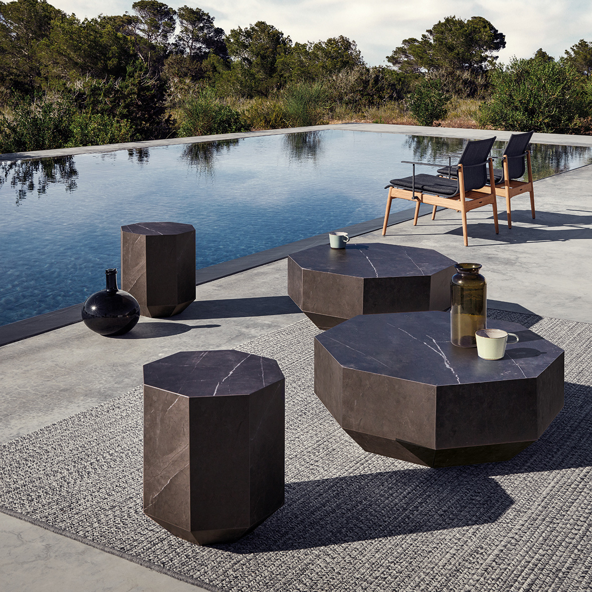 Gloster Gem 15" Ceramic Octagonal Side Table | AuthenTEAK