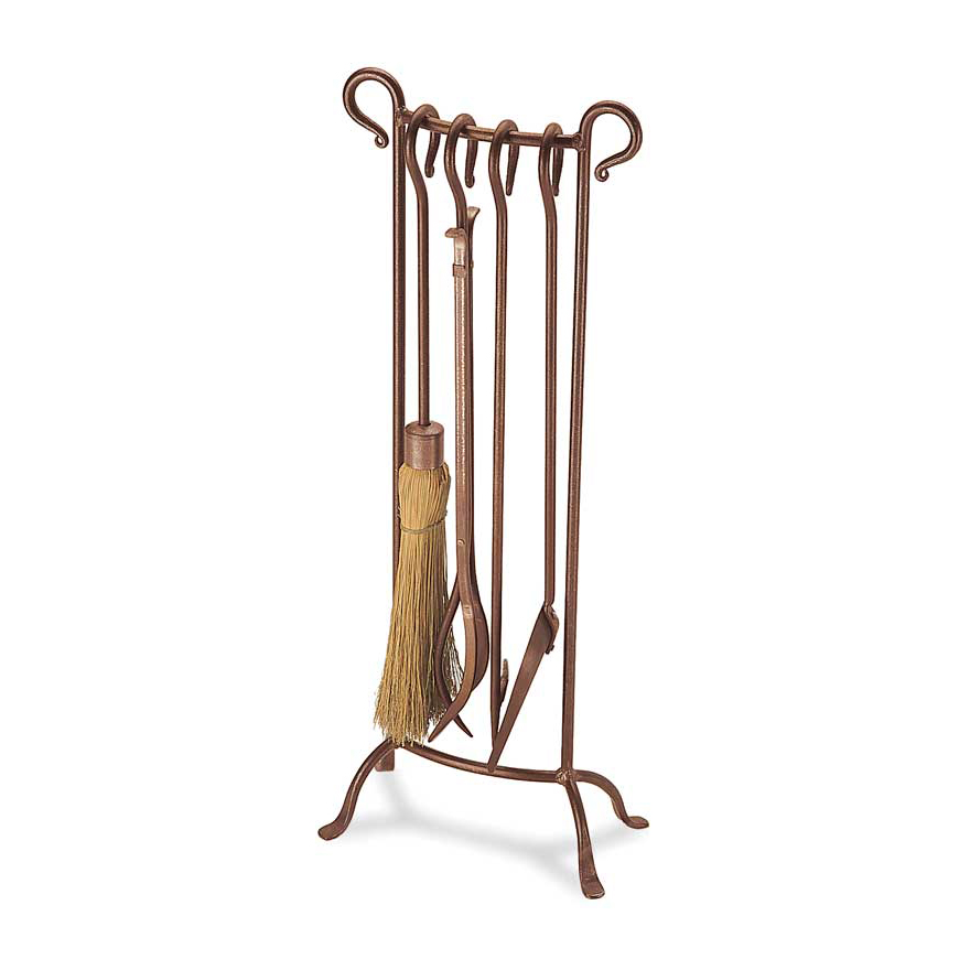 Pilgrim Bowed Bronze Fireplace Tool Set | AuthenTEAK