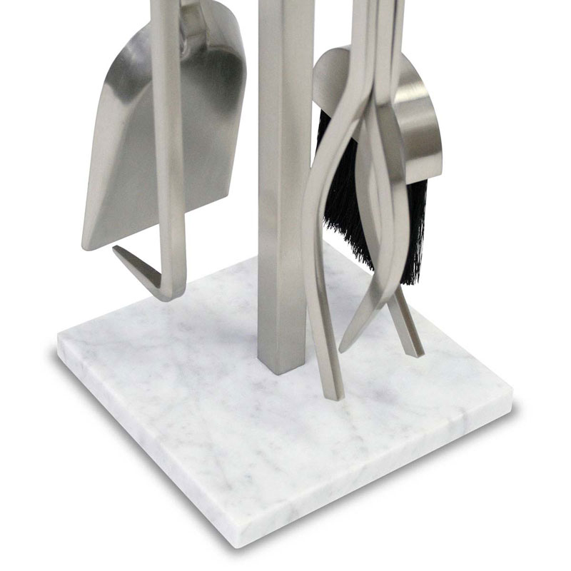 Pilgrim Carrara Marble Fireplace Tool Set | AuthenTEAK