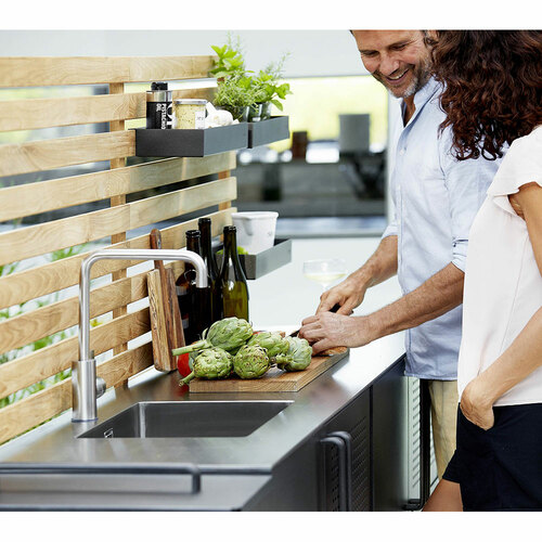 Cane-line Drop 6.5' Outdoor Kitchen Island | AuthenTEAK